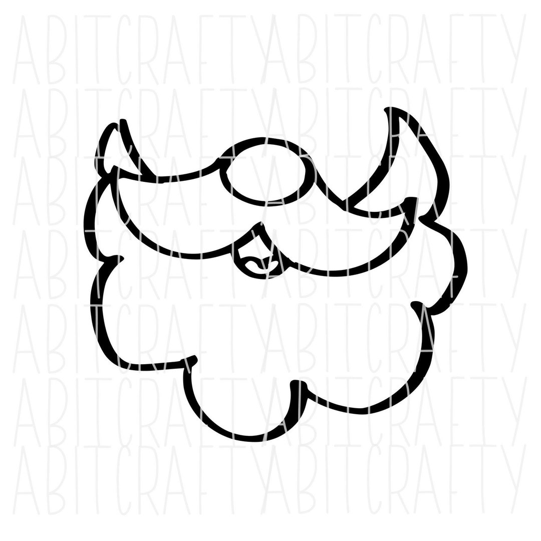 Santa Claus Beard/coloring Page Svg, Png Digital Download, Sublimation ...