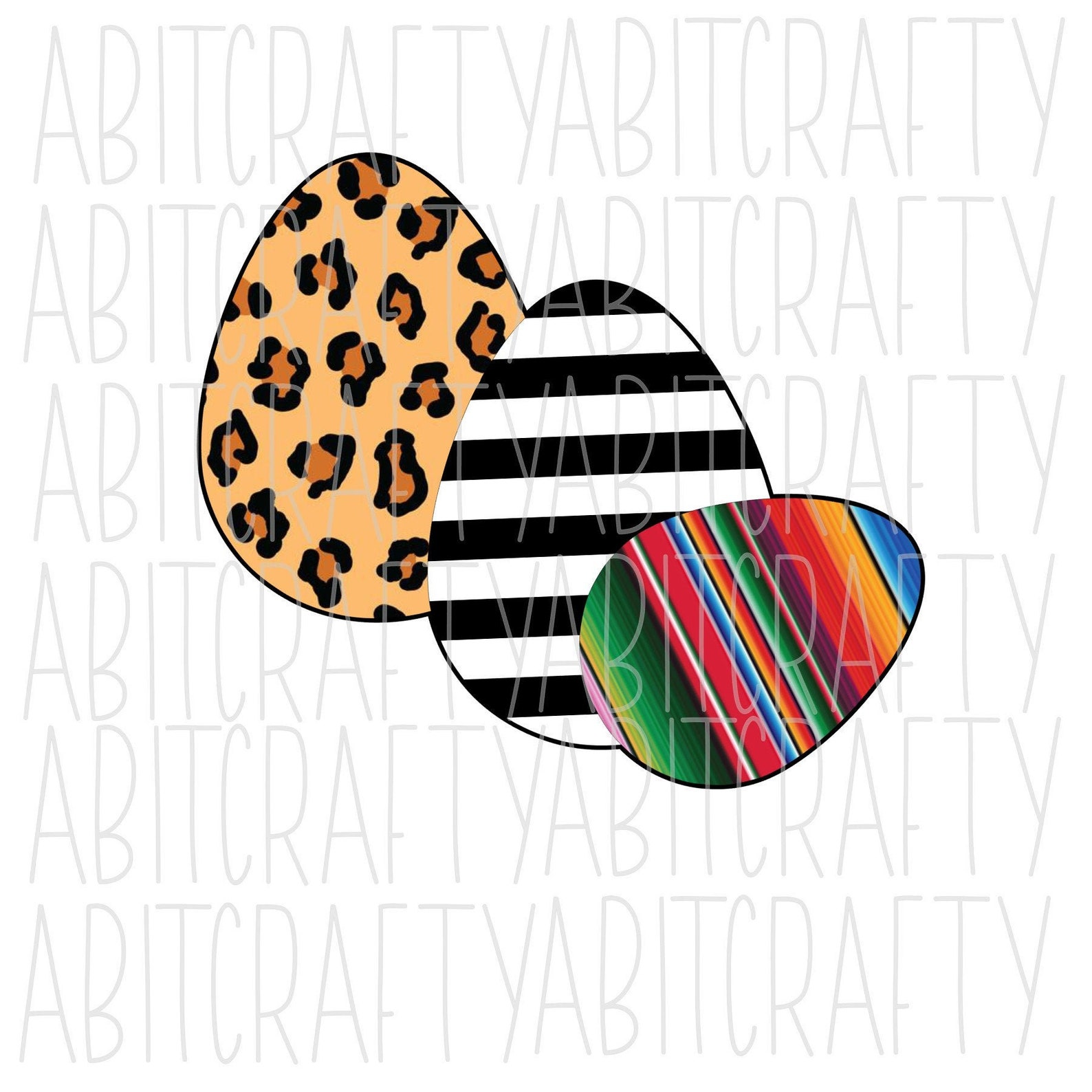 Cheetah/leopard/serape/striped Eggs/happy Easter PNG, Sublimation ...