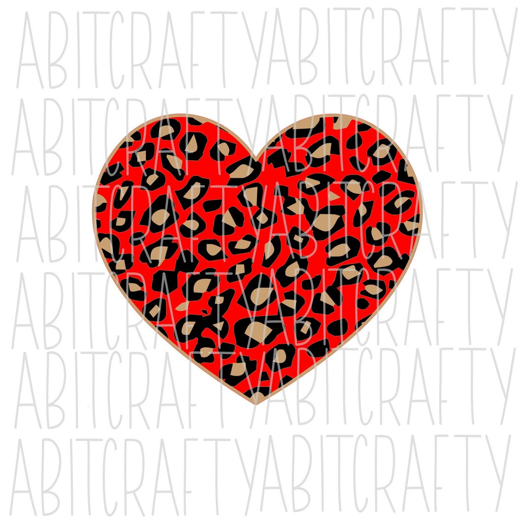 Red Leopard Heart SVG, PNG, Sublimation, Digital Download, Cricut ...