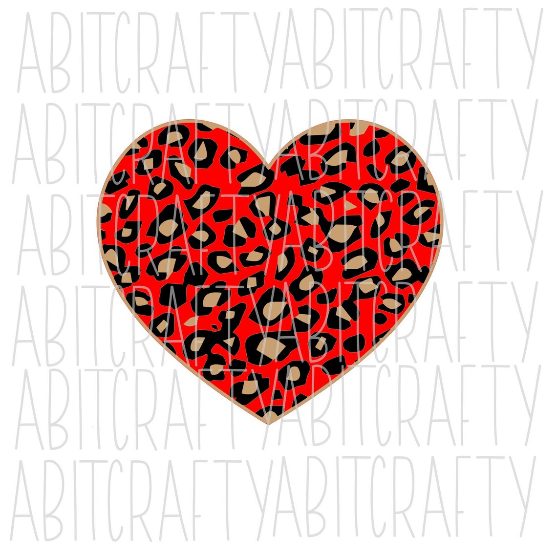 Red Leopard Heart SVG PNG sublimation digital download | Etsy