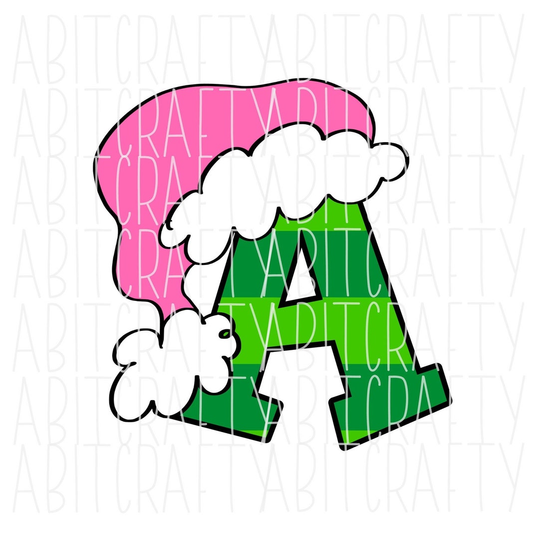 Letter A Pink/mascot/team/initial/christmas/monogram/xmas/santa Hat Svg ...