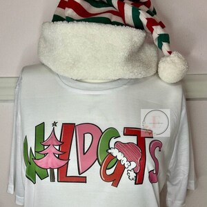 Christmas/wildcats Mascot/ Sublimation/merry Christmas/santa Hat/joy ...
