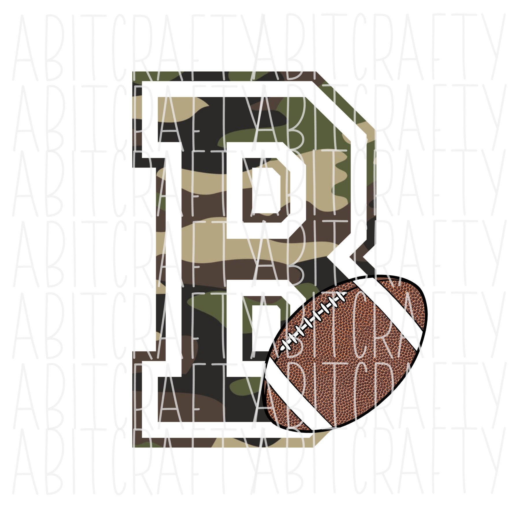 Camo Letter B Football Mascot Png/sublimation/digital Download | Etsy