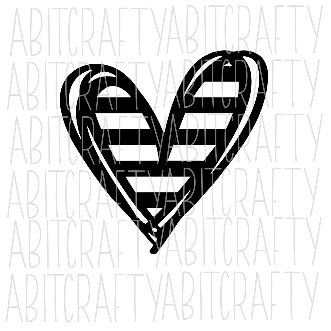 Black and White Striped Heart/valentine's Day SVG, PNG, Sublimation ...
