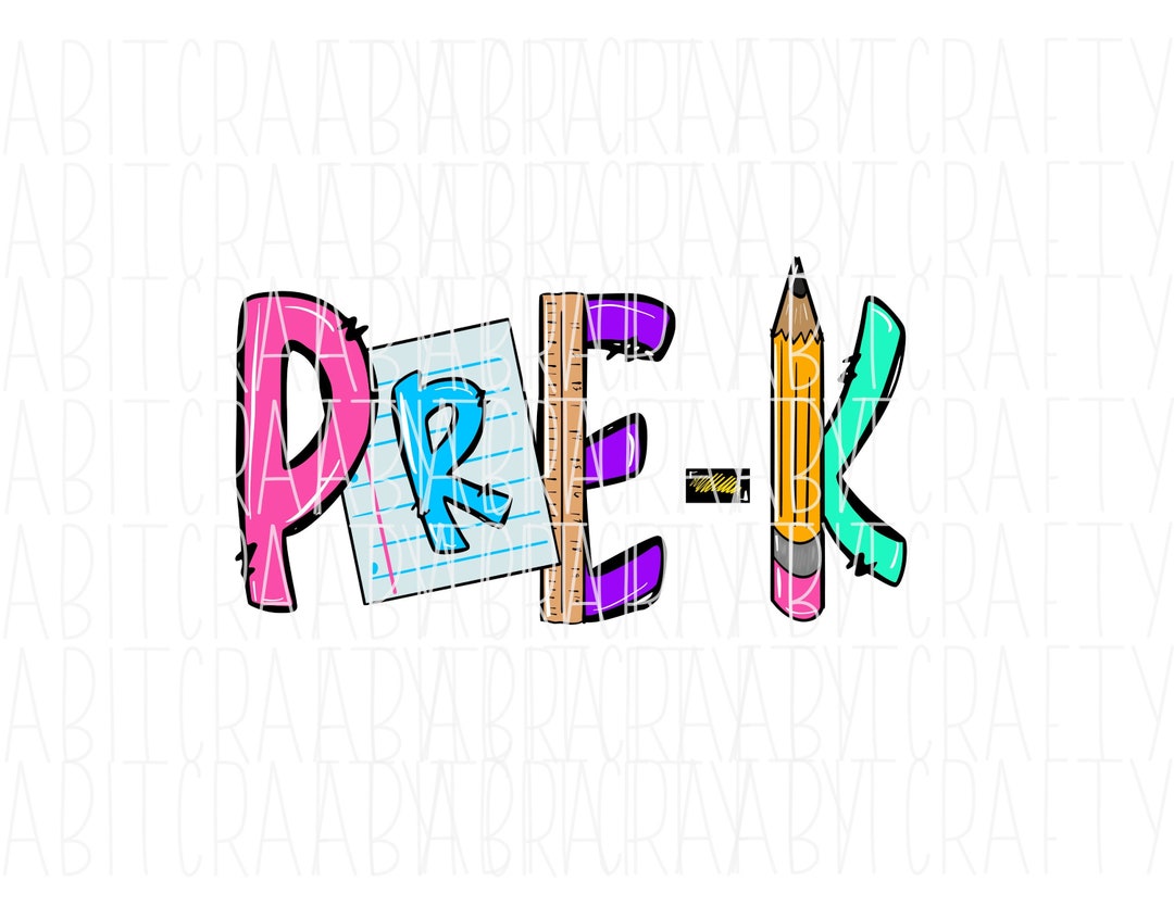 Pre-k/pre-kinder PNG /doodle Pencil & Paper/back to School Sublimation ...
