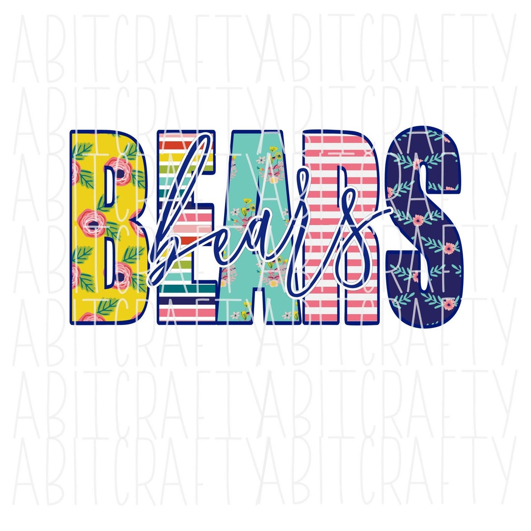 Bears Mascot/multicolor/back to School/teacher Design/png/digital ...
