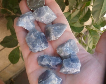 1/4 lb BLUE CALCITE Small Rough Stone Mineral Healing Crystals | Etsy