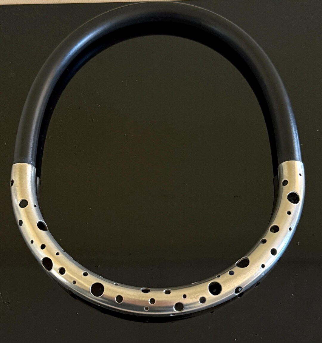 Vintage SHELLIE BENDER Wearable Sculpture Sterling and Black Rubber ...