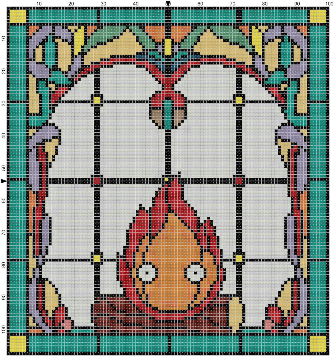 Calcifer Stained Glass Pattern - Etsy
