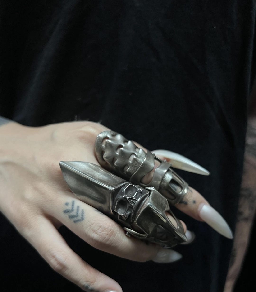 Knight Armour Silver Ring/ Skull and Knight/ Life and Loyalty/ Modern ...
