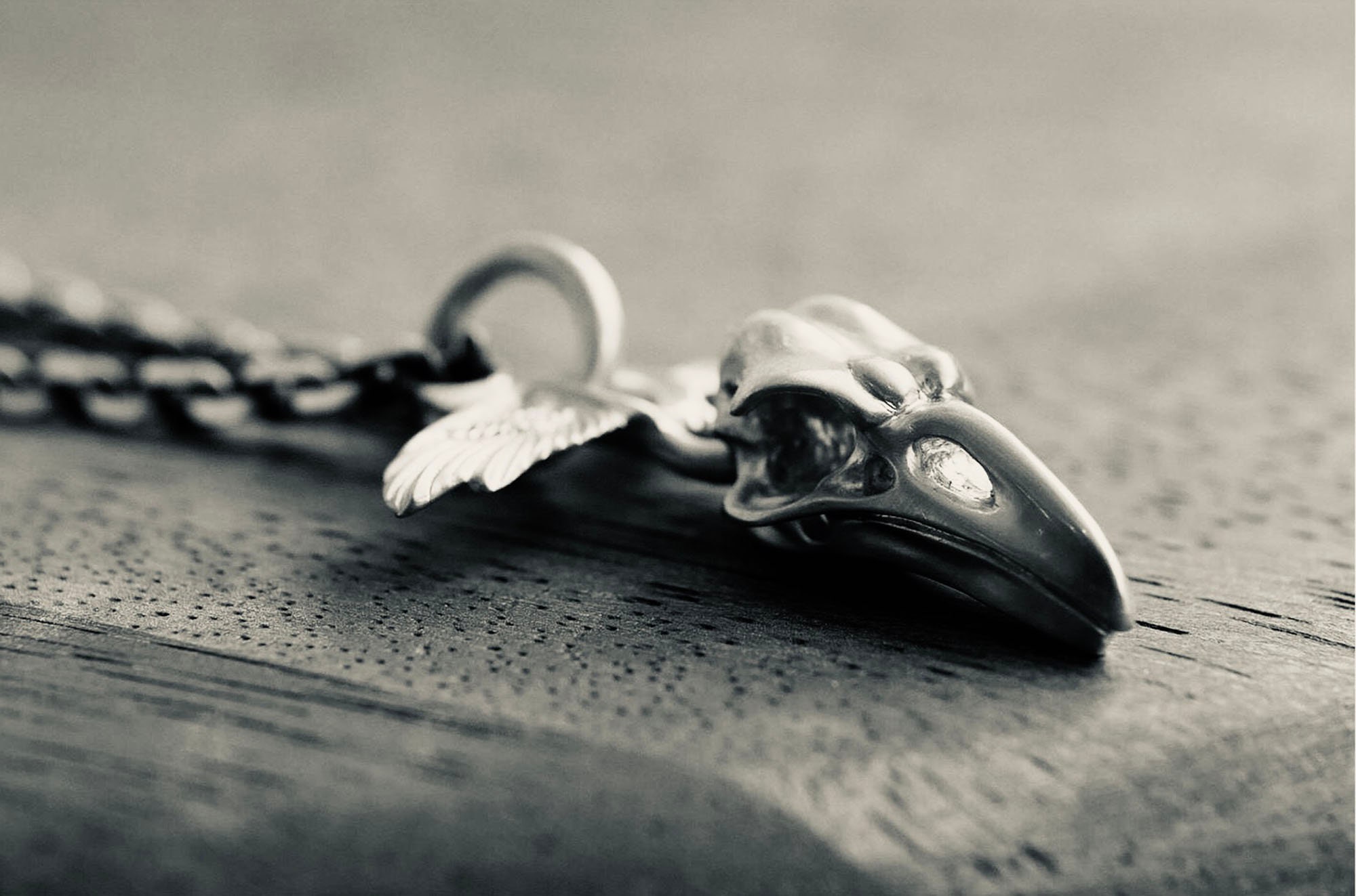 Silver Raven Necklace Silver Raven Skull Necklace Lucky - Etsy