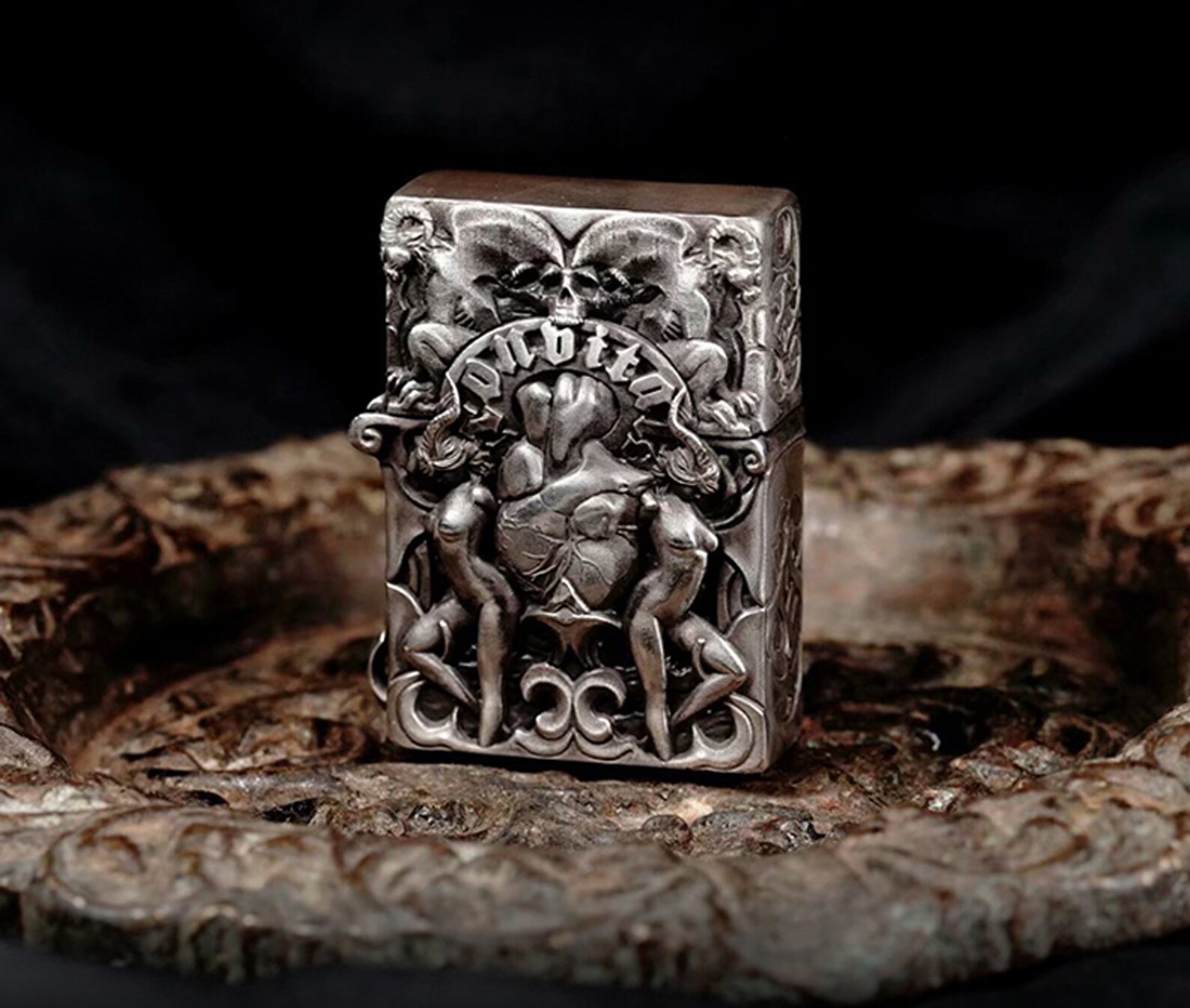 Handmade Engraved Silver Lighter - Handmade Silver Armor Case ...