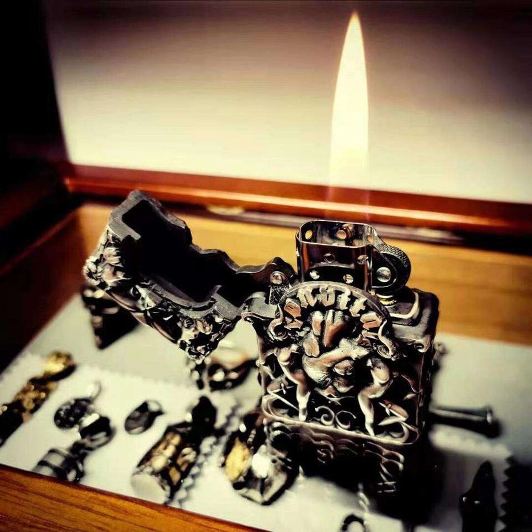 Handmade Engraved Silver Lighter - Handmade Silver Armor Case ...