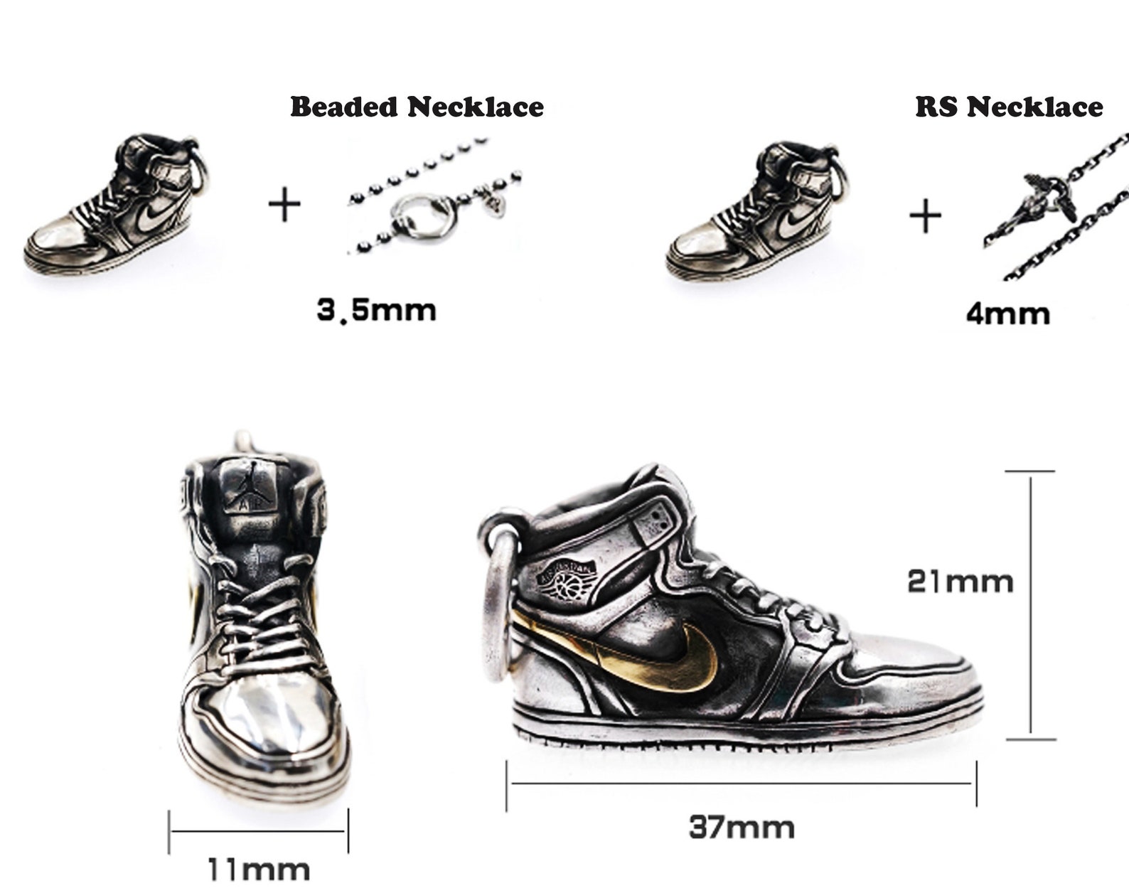 AJ1 Silver AJ AJ Pendant Silver Shoe Pendant Silver - Etsy