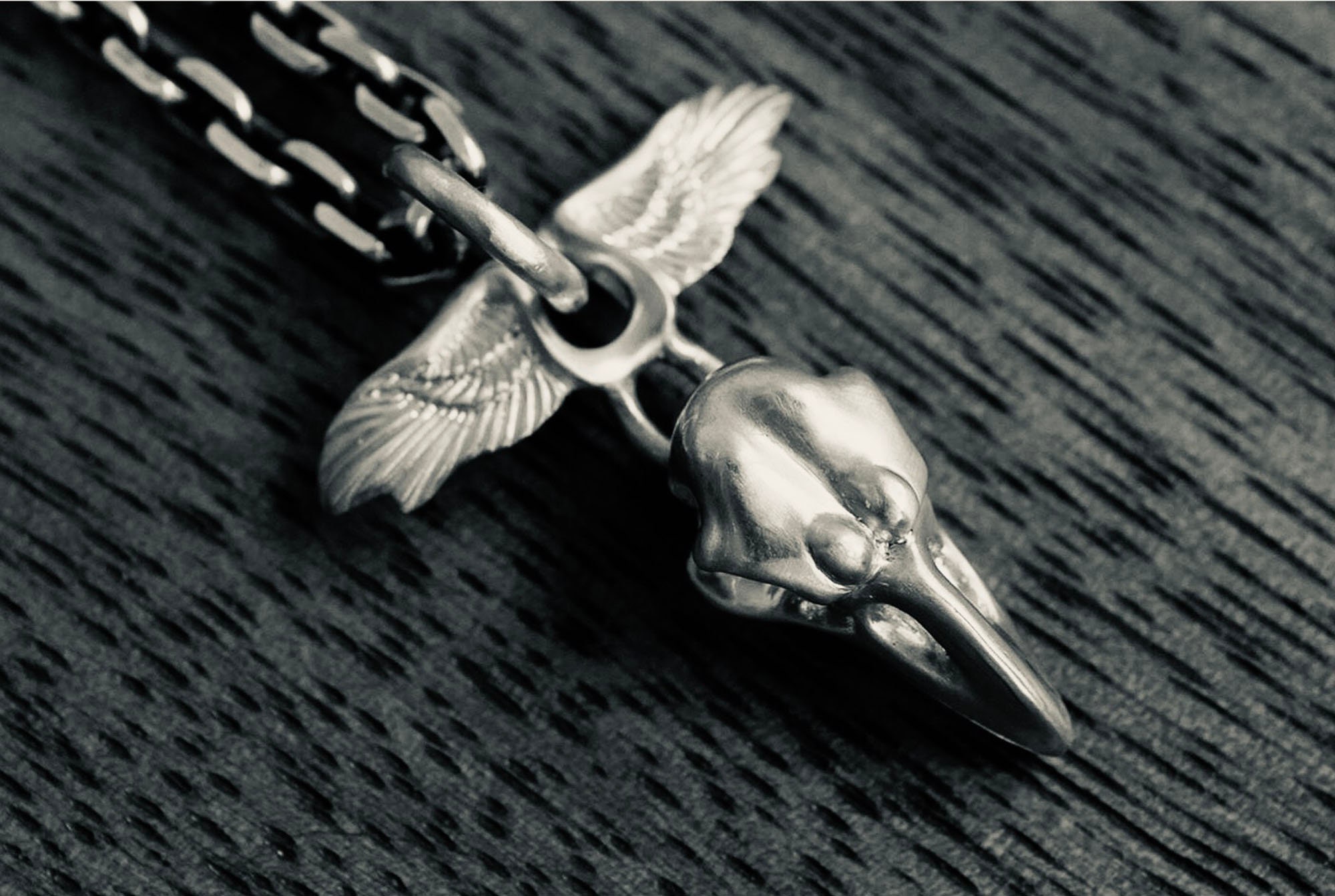 Silver Raven Necklace Silver Raven Skull Necklace Lucky - Etsy