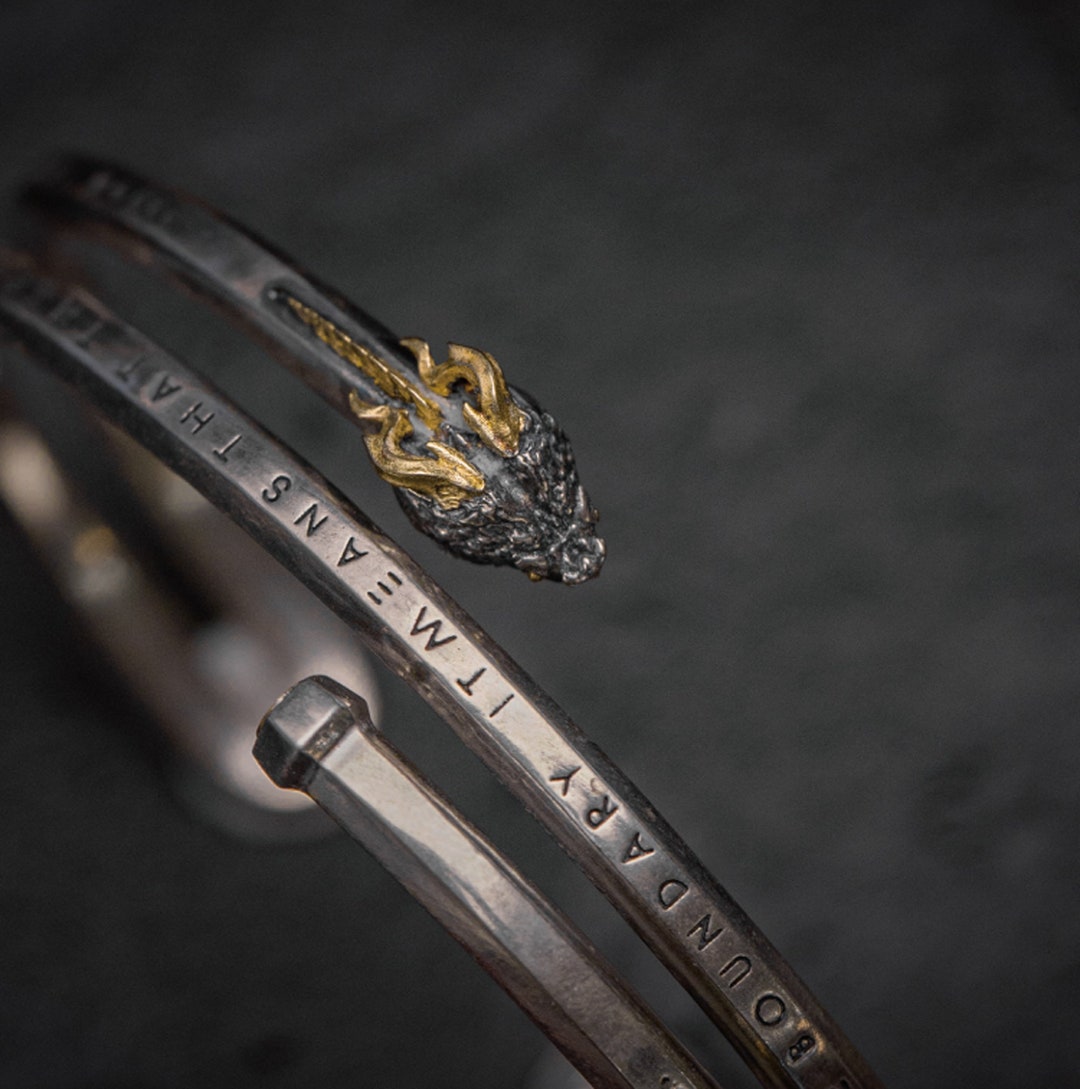 Endless Bracelet: 18K Gold Horned Viper Silver Bracelet/gold Horn ...