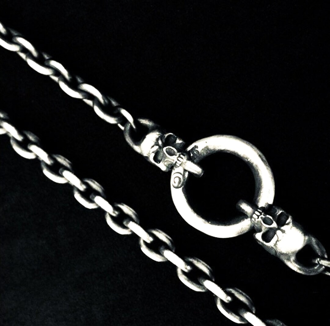 6.5MM Silver Chain- Silver Double Skull's Chain - Versatile Chain - Man ...