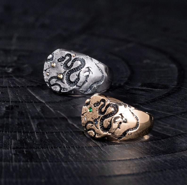 Limited Edition LOONG Tail Ring/ Snake Fossils Tail Ring/ Luxury Tail Ring/ Handmade Silver Tail ...