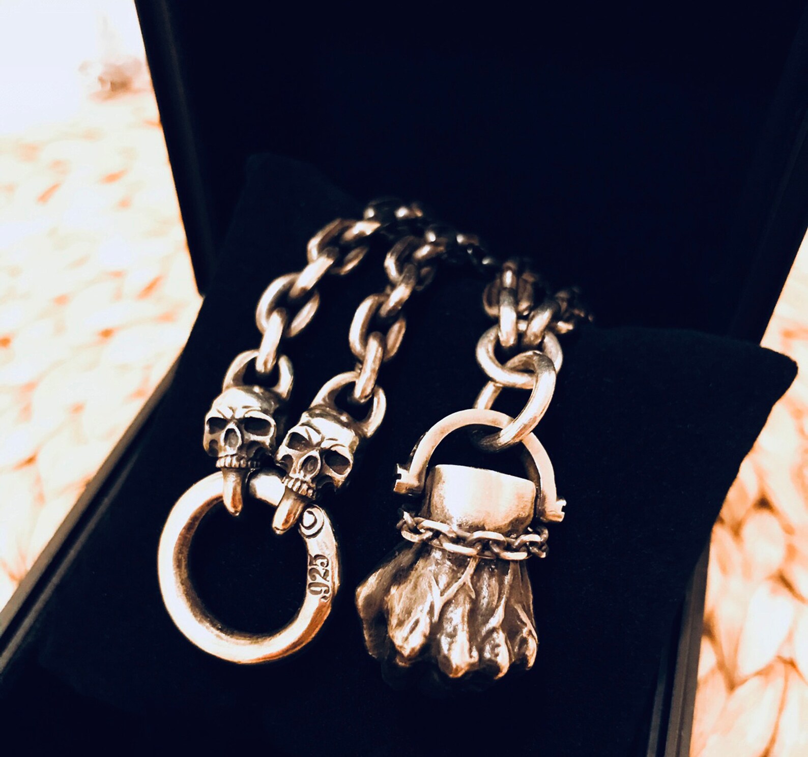 6.5MM Silver Chain- Silver Double Skull's Chain - Versatile Chain - Man ...