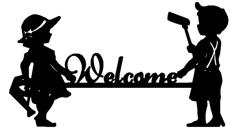 Boy and Girl Welcome Sign DXF File for CNC Plasma, Router, Laser or ...