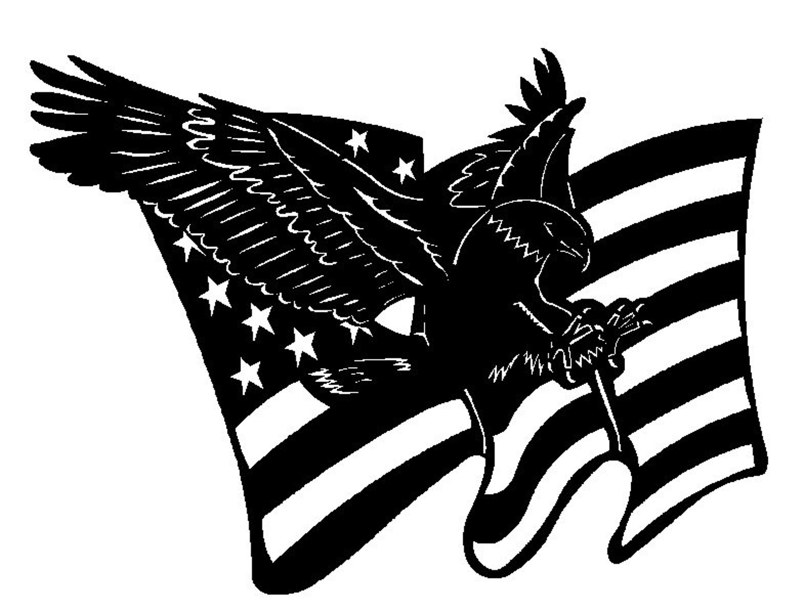 Eagle and American Flag DXF File - Etsy