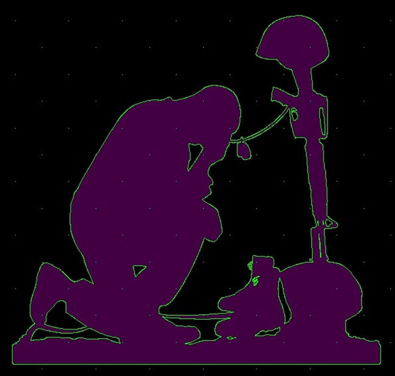 Soldier Praying DXF File for Your CNC Plasma, Laser, or Router Machine ...