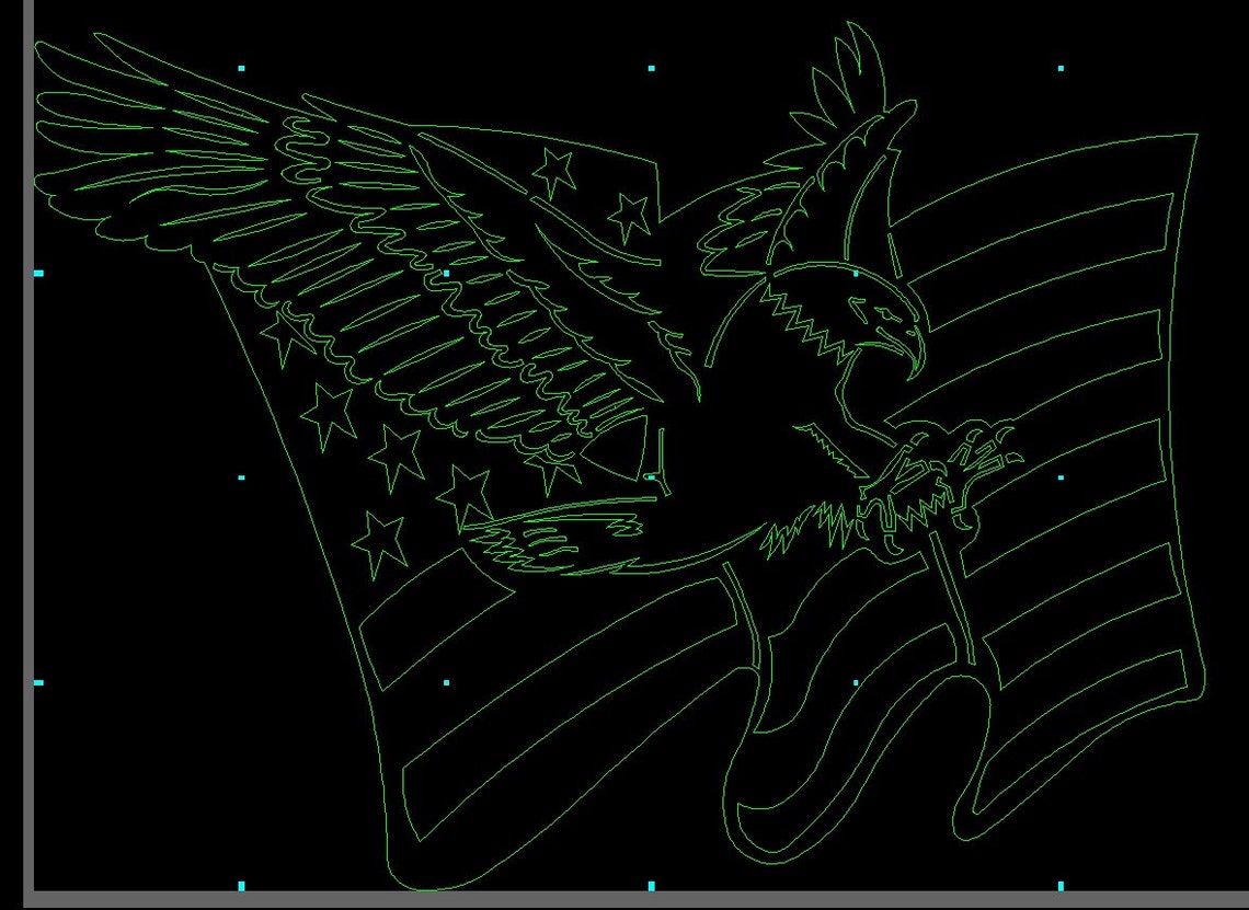 Eagle and American Flag DXF File - Etsy