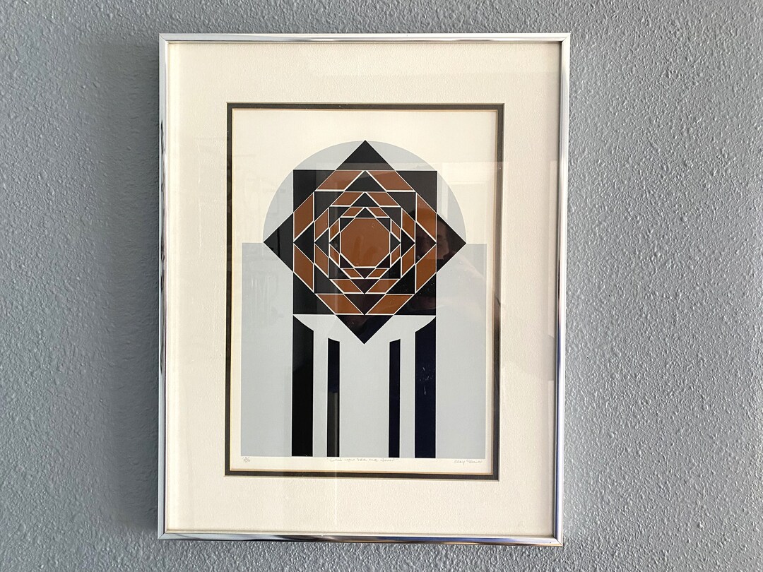 Vintage Abstract Geometric Screenprint 80s Op Art Serigraph Signed - Etsy