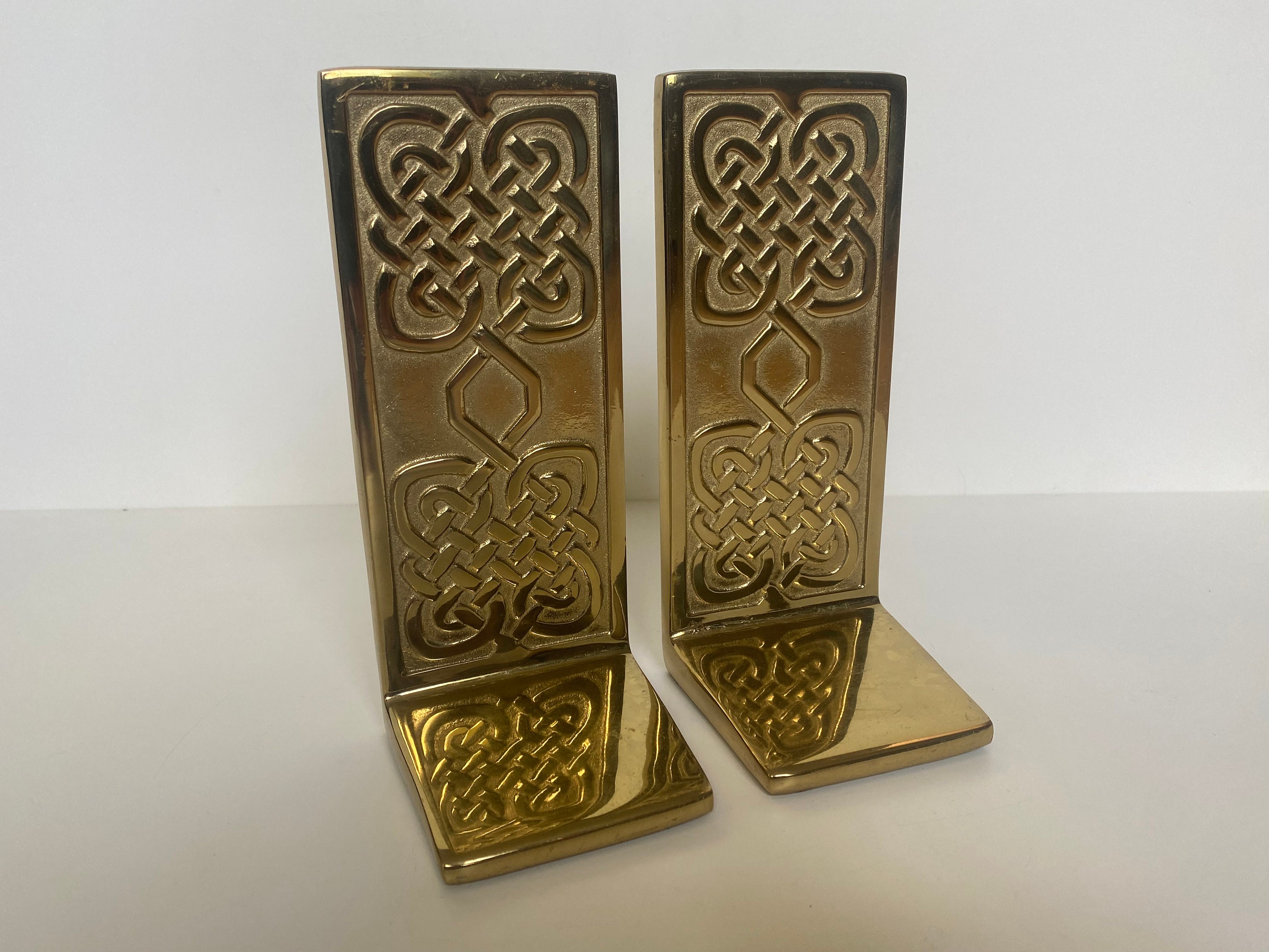 Virginia Metalcrafters Brass Celtic Knot Bookends Smithsonian - Etsy
