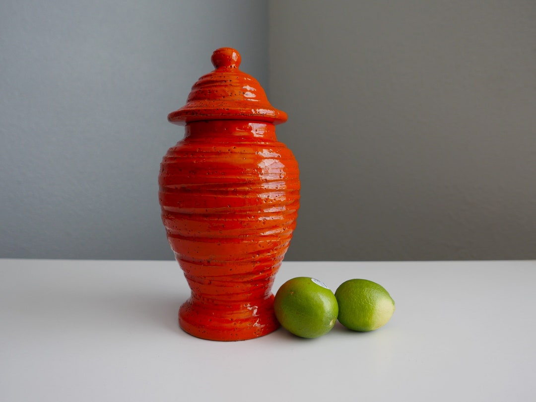 Bitossi Orange Ginger Jar Mid Century Modern Pottery - Etsy