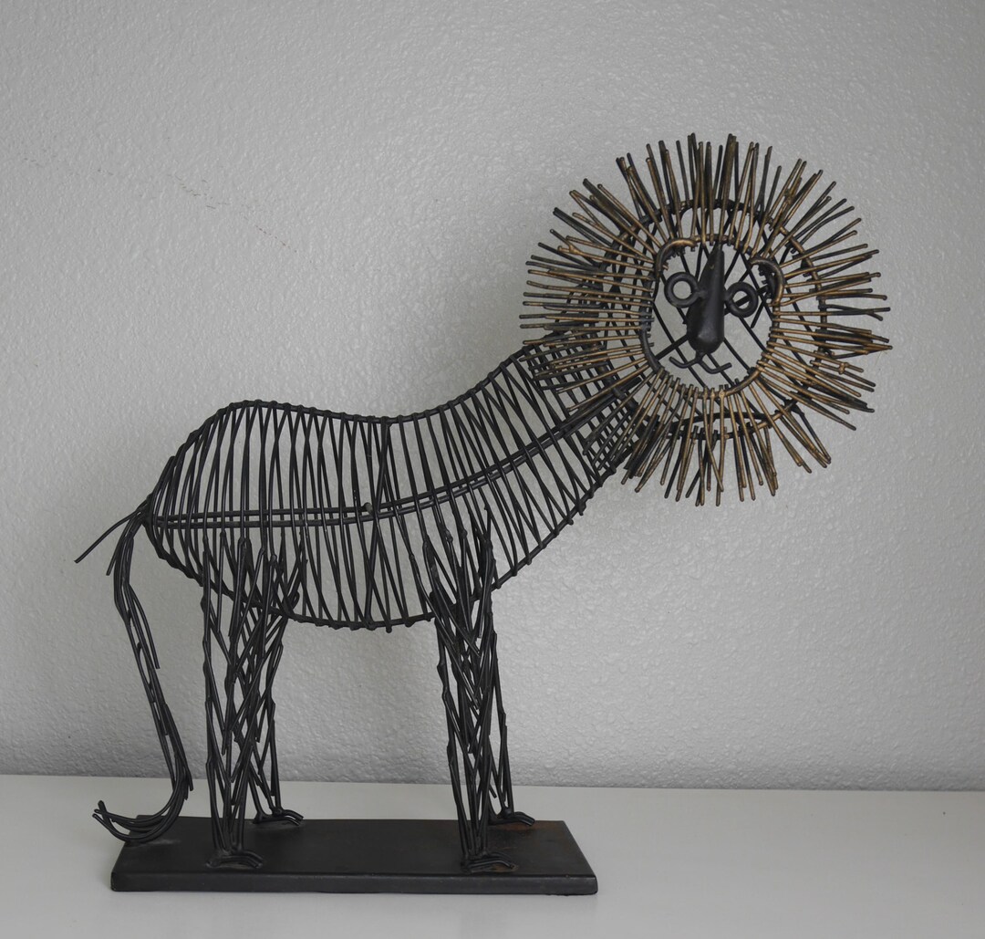 Vintage Wire Lion Sculpture Pier One Imports - Etsy
