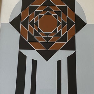 Vintage Abstract Geometric Screenprint 80s Op Art Serigraph Signed - Etsy