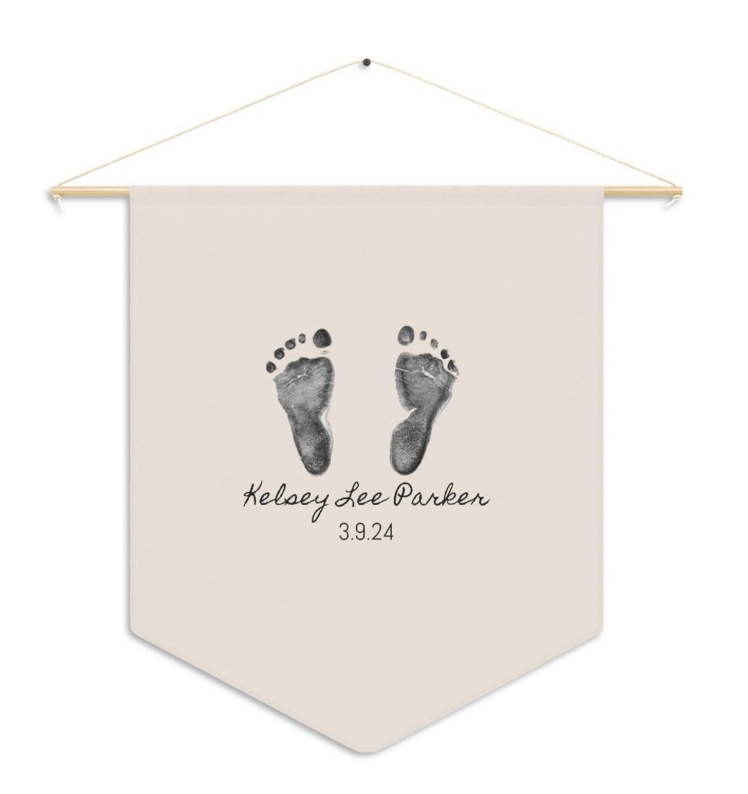 Custom Footprint Name NEWBORN BABY NURSERY, Custom Footprint Banner ...