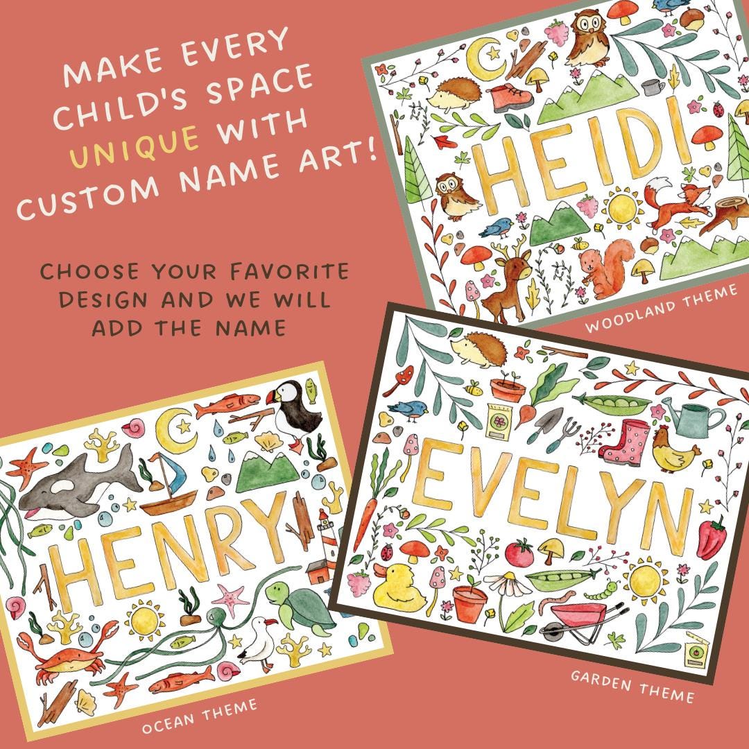 Custom Kids Name Wall Art - Etsy