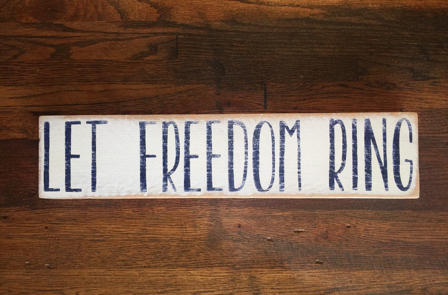 Wall Hangings Home & Living Let Freedom Ring Hand-Painted Wood Sign ...