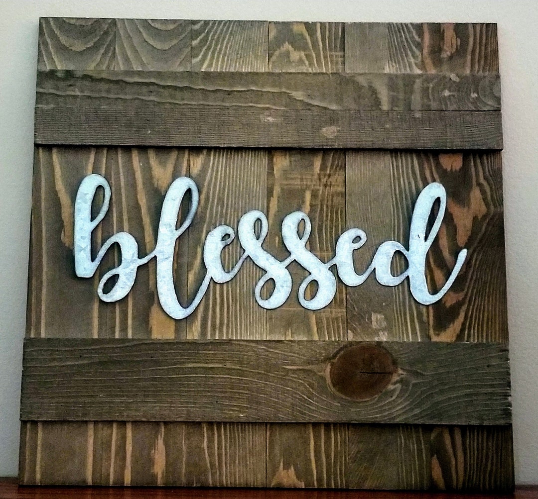 Blessed Wood Sign | Rustic Wood Sign | Pallet Wood Sign | Home Decor ...
