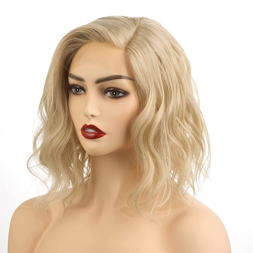 Side Part Lace Front Short Wavy Hair Bob Wigs for Womendark - Etsy