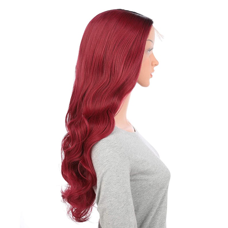 24 Inch Synthetic Curly Lace Front Wig Glueless Middle Part - Etsy