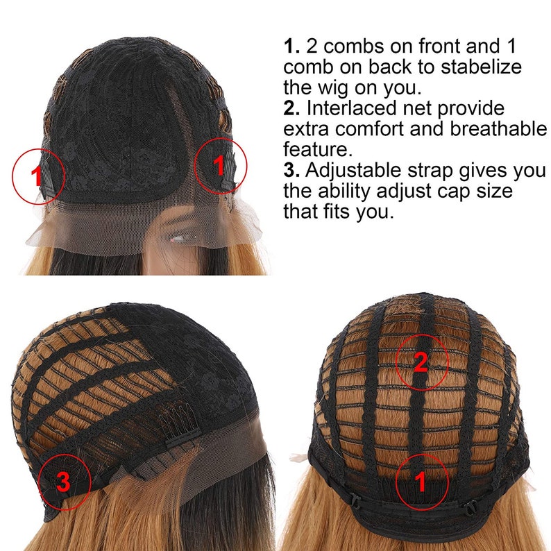 24 Inch Straight Lace Front Side Part Dark Root Long Wig | Etsy