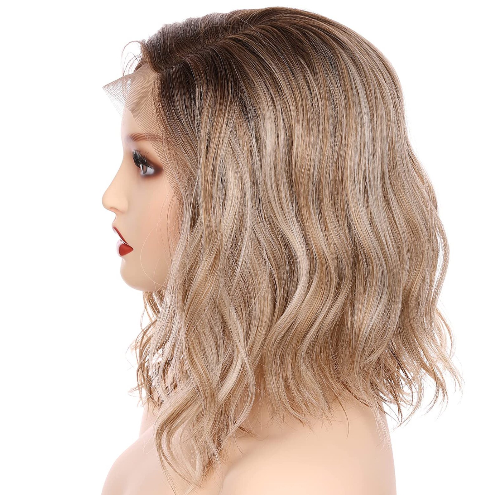 Side Part Lace Front Short Wavy Hair Bob Wigs for Womendark - Etsy