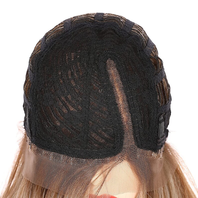 24 Inch Straight Lace Front Side Part Dark Root Long Wig | Etsy