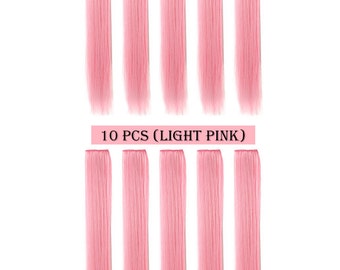 Hot Pink Clip in Hair Extensions 18 With Blonde Ombre / - Etsy