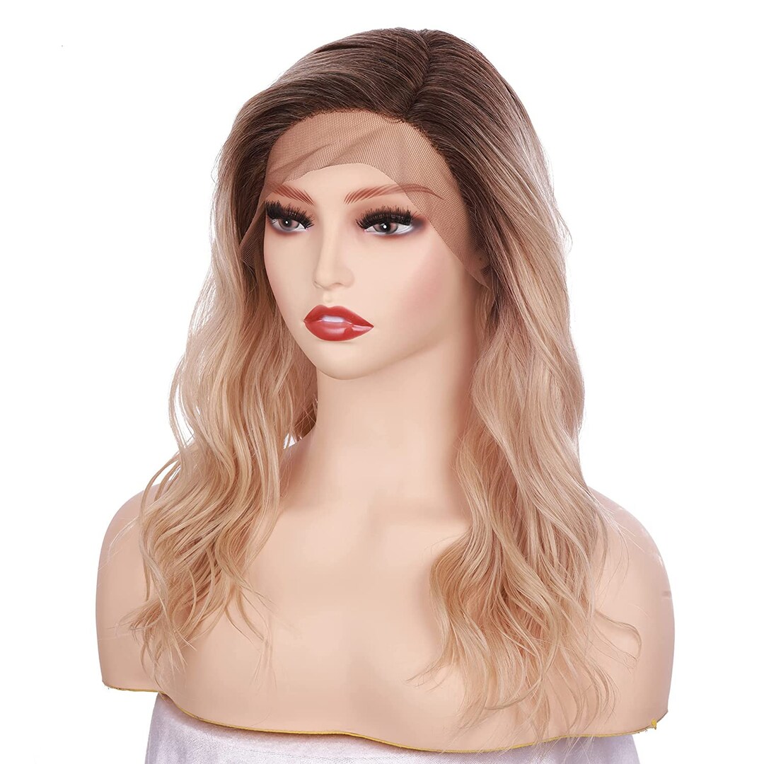 20 Inches Side Part Lace Front Short Wavy Hair Bob Wigs for Women ...