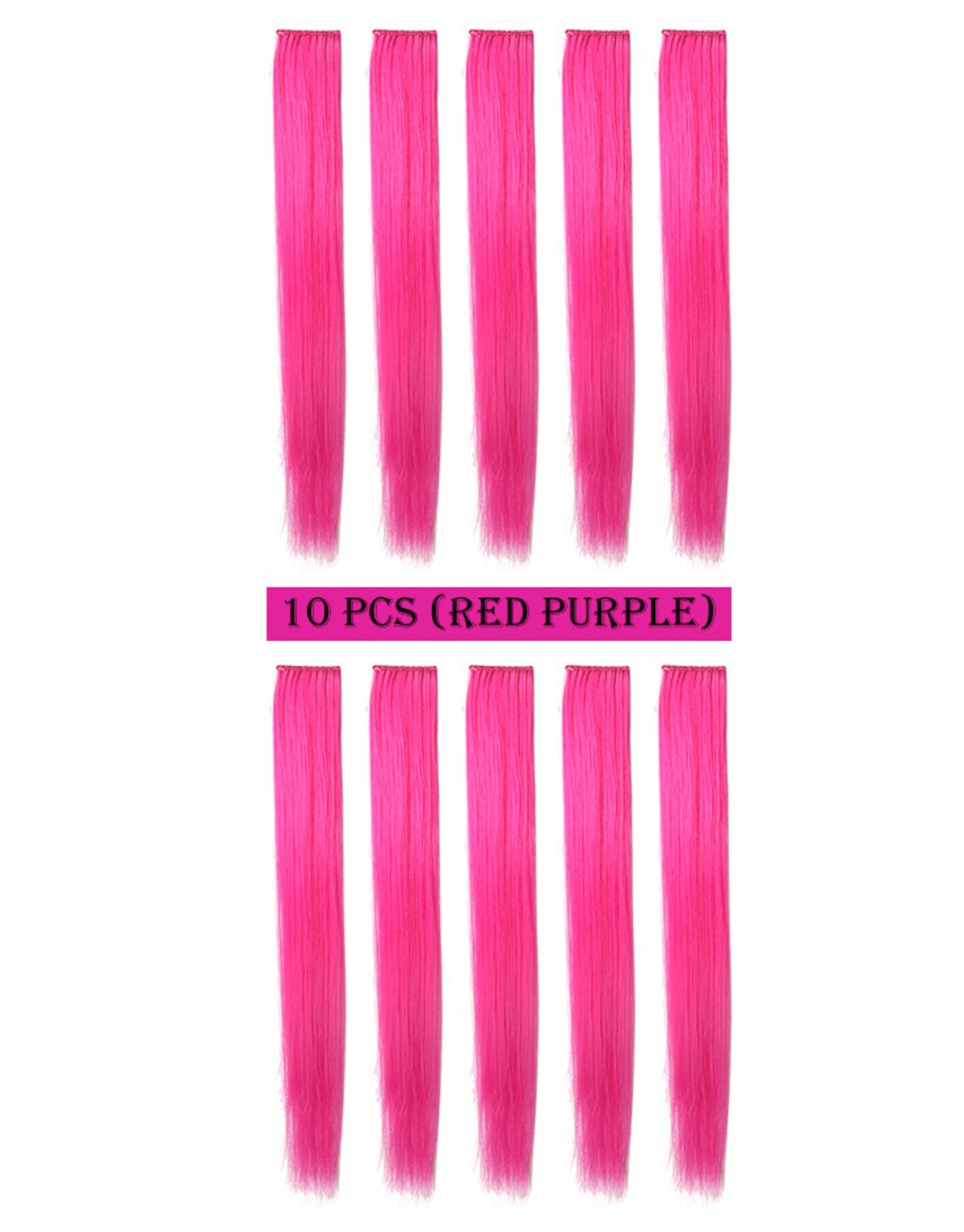 23 Straight Synthetic Colored Party Highlight Clip in Hair Extensions ...