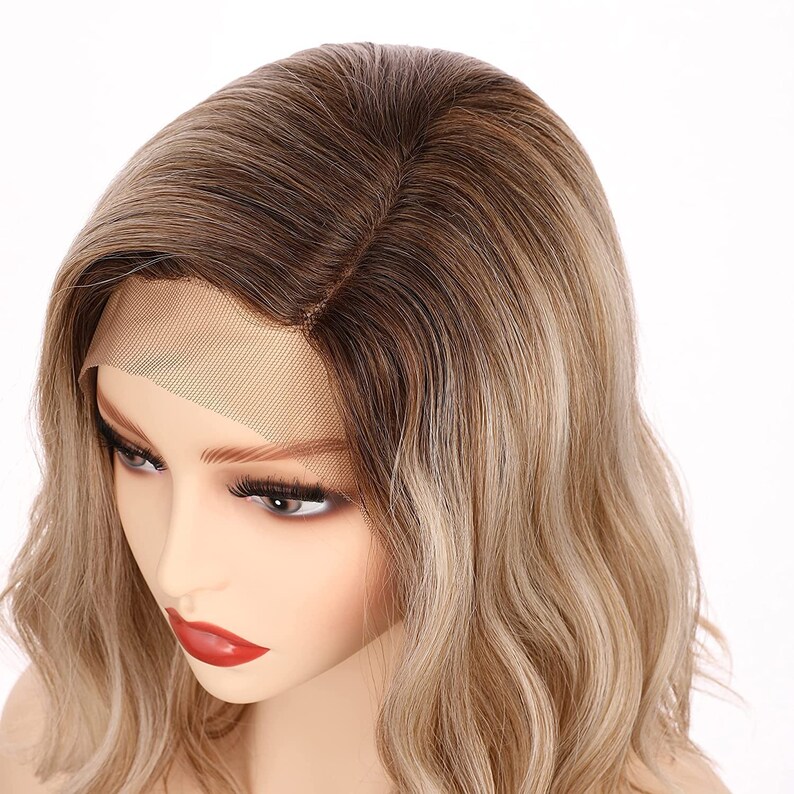 Side Part Lace Front Short Wavy Hair Bob Wigs for Womendark - Etsy