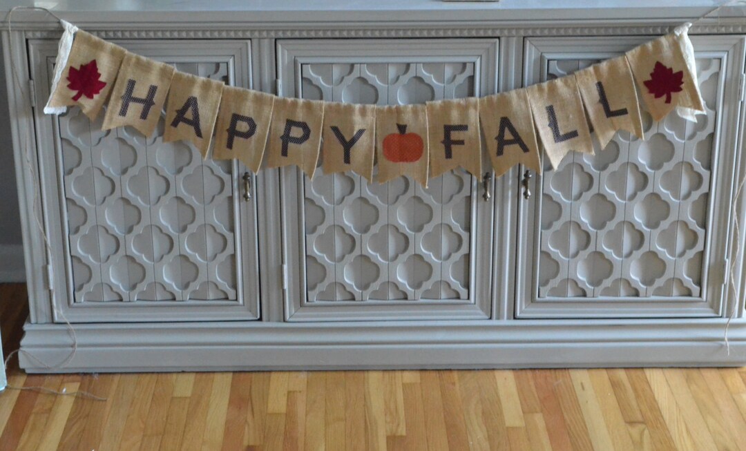 Happy Fall Banner, Fall Burlap Banner, Pumpkin Banner, Rustic Fall ...