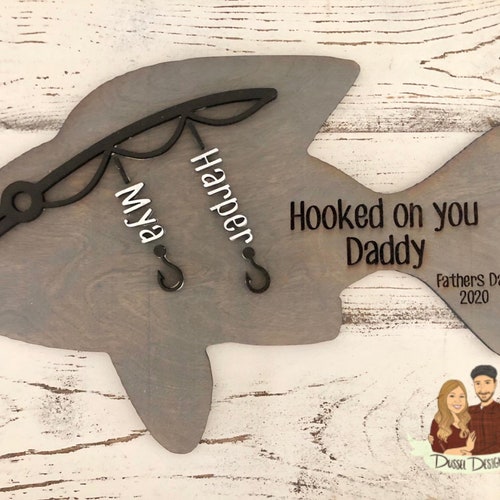 Hooked on Daddy Personalized Sign Personalized Fishing Sign - Etsy