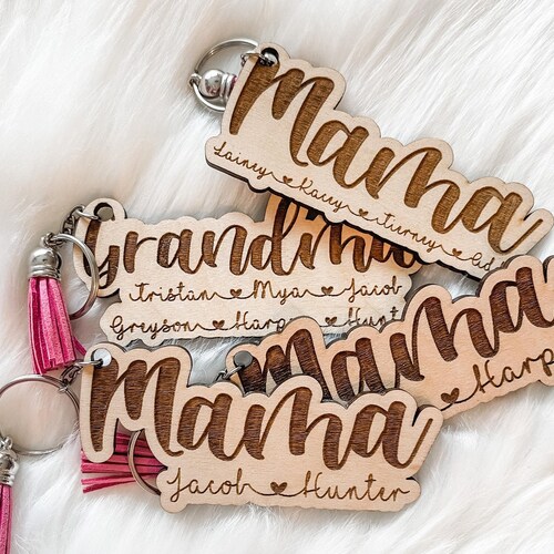 Mama Keychain Mama Keychain With Children's Names Mama - Etsy