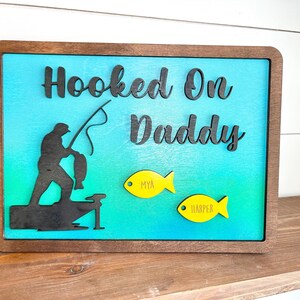Hooked on Daddy - Personalized Fathers Day Gift - Fisherman Fathers Day ...