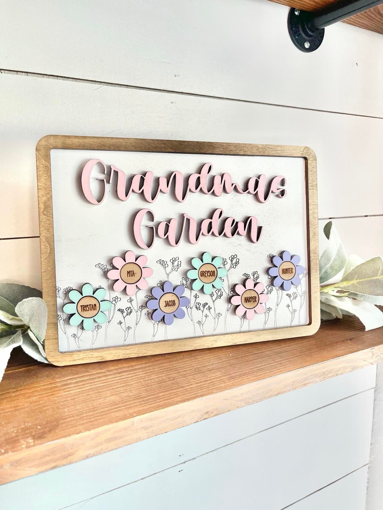 Grandmas Garden Personalized Flower Sign for Grandma Nana - Etsy